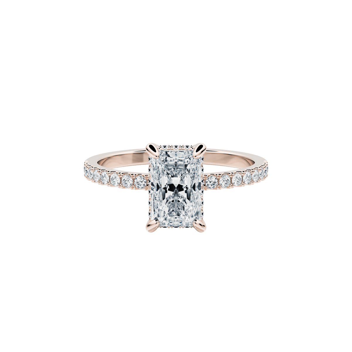 Radiant Cut Lab-Grown Diamond Solitaire Pavé Ring – The Future Rocks