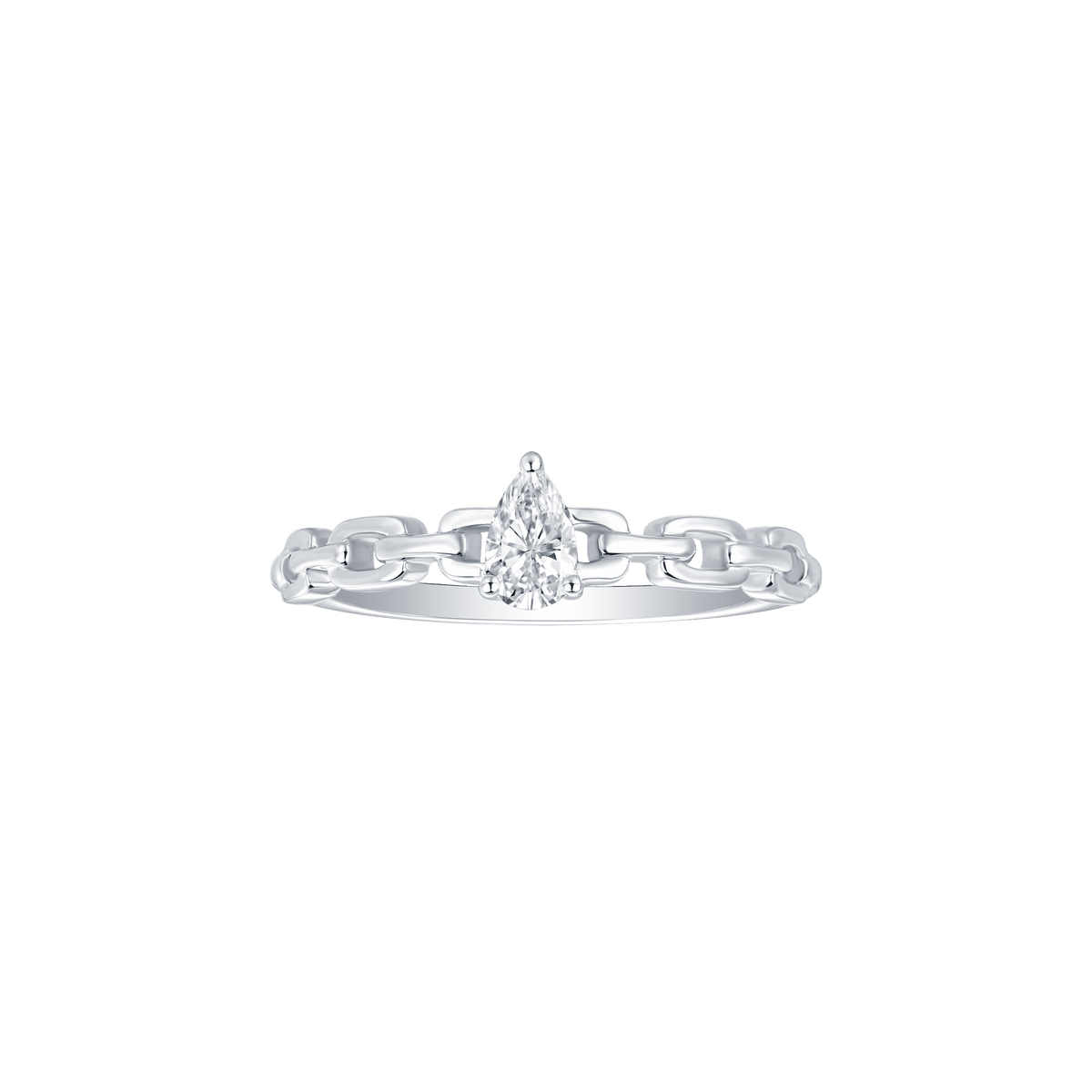 Pear Diamond Solitaire Chain Ring – The Future Rocks