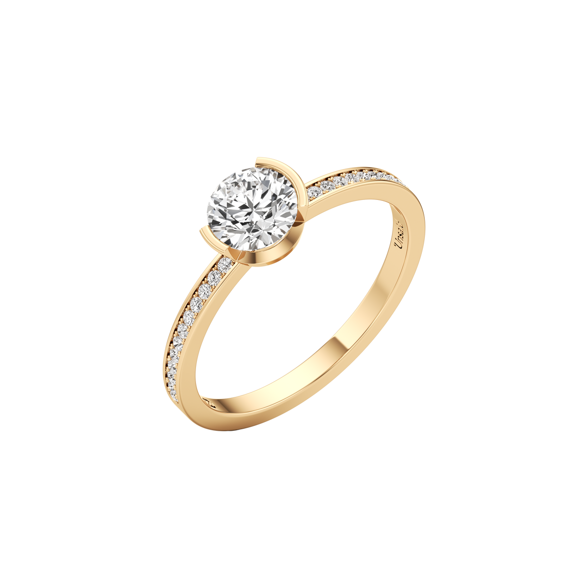 Meta Round Diamond Solitaire Pavé Ring – The Future Rocks