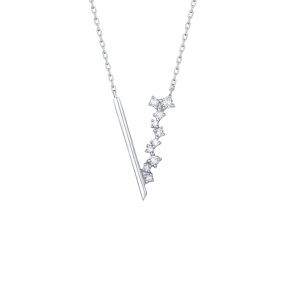 14K White Gold Lab-Grown Diamond Drizzle Necklace II – The Future Rocks